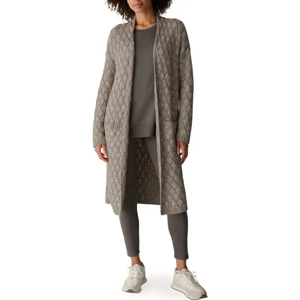 Eileen Fisher Organic Cotton Diamond Stitch Cardigan - Twine