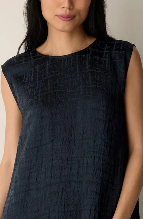 Eileen Fisher Silk Round Neck Maxi Dress