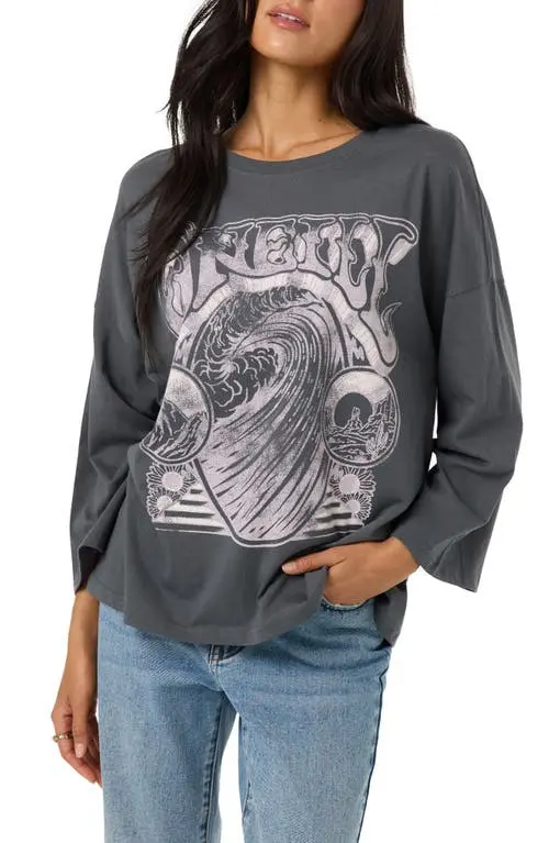 O'Neill Psychd Boxy Oversized Graphic Tee - Dark Shadow