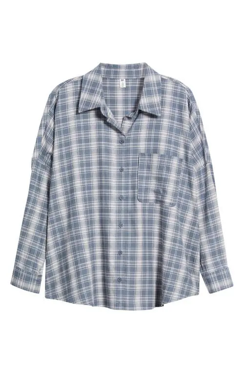Bp. Plaid Long Sleeve Flannel Shirt - Blue Plaid