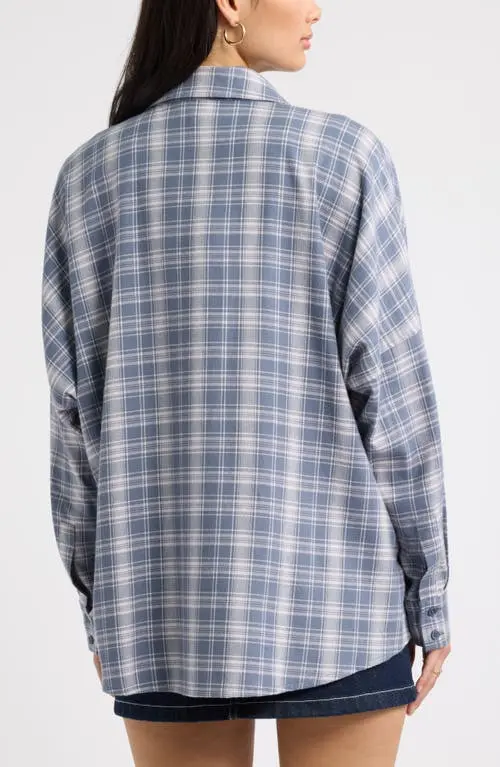 Bp. Plaid Long Sleeve Flannel Shirt - Blue Plaid
