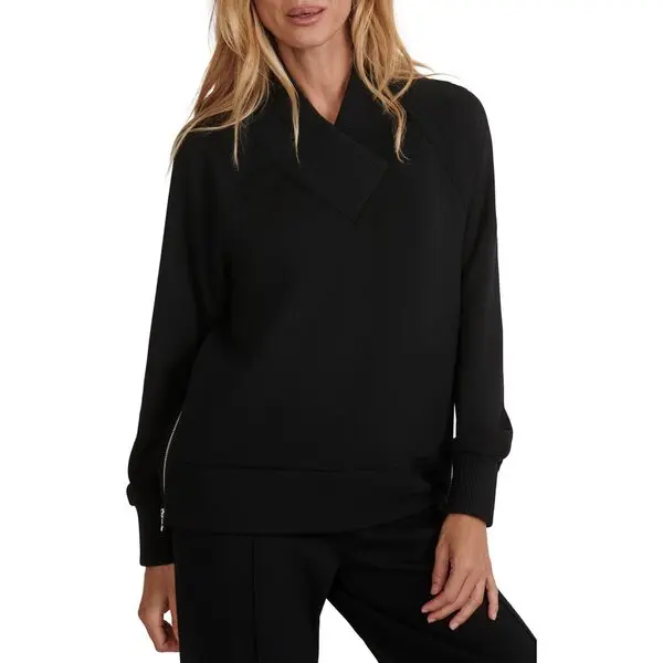 Varley Macie Zip Hem Sweatshirt - Black
