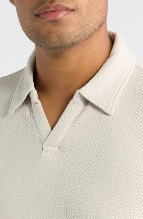 Johnston & Murphy Sedona Textured Long Sleeve Johnny Collar Polo