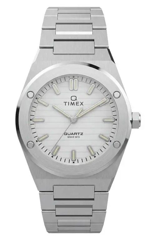 Timex® Q Marbella Stainless Steel Bracelet Watch - Silver