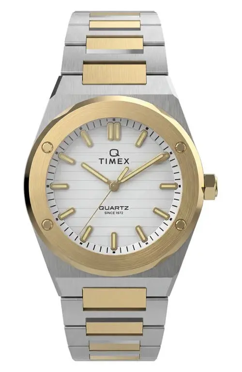 Timex® Q Marbella Stainless Steel Bracelet Watch - Two-tone