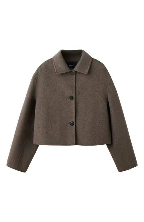 Mango Alex Wool Blend Crop Jacket