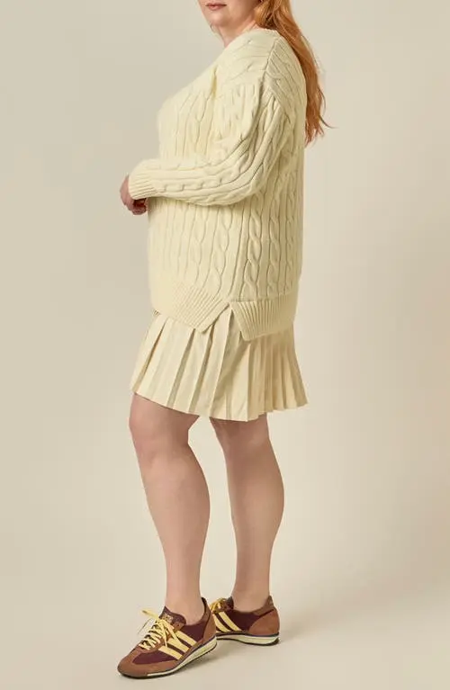 English Factory Mixed Media Pleated Minidress