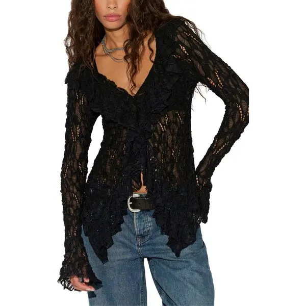 Free People Laney Cardigan - Black