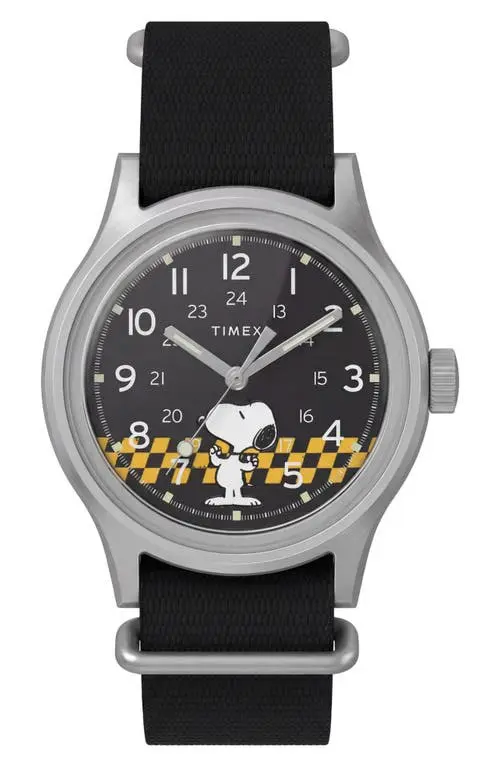 Timex® Peanuts Snoopy Mk1 Racing Fabric Strap Watch