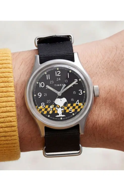 Timex® Peanuts Snoopy Mk1 Racing Fabric Strap Watch