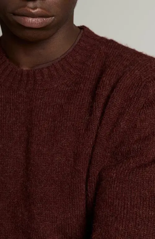 Vince Mottled Marl Crewneck Sweater - Mahogany