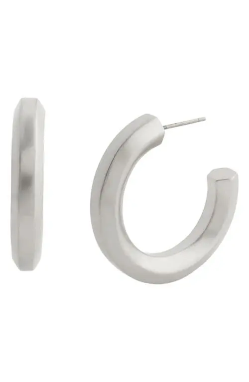 ALLSAINTS Large Metal Hoop Earrings - Warm Silver