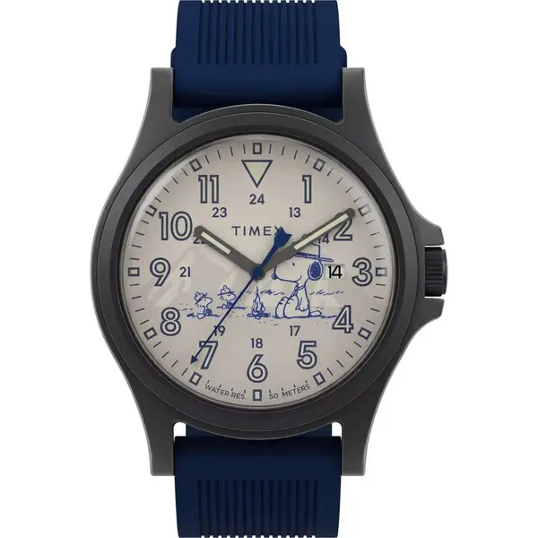Timex® Peanuts Expedition Acadia Silicone Strap Watch - Blue