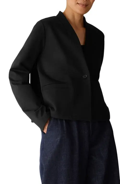 Eileen Fisher High Collar Cropped Jacket