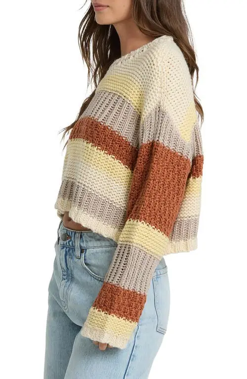 BILLABONG Mix Up Striped Cropped Sweater