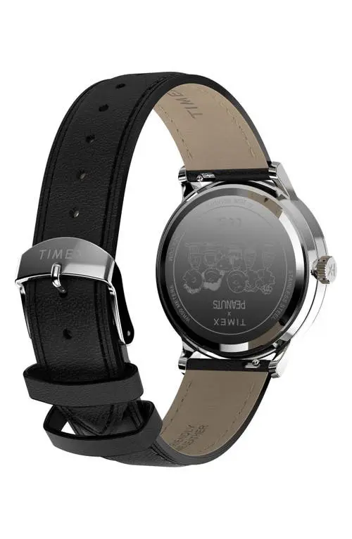 Timex® Peanuts Waterbury Classic Leather Strap Watch