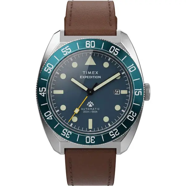 Timex® Expedition Pioneer Automatic Leather Strap Watch