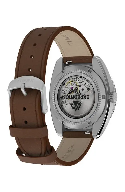 Timex® Expedition Pioneer Automatic Leather Strap Watch