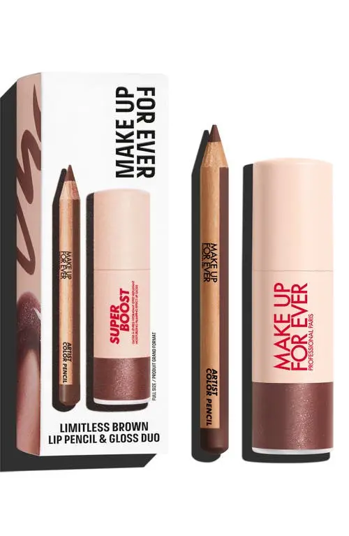 MAKE UP FOR EVER Lip Liner & Lip Gloss Kit $39 Value - Limitless Brown
