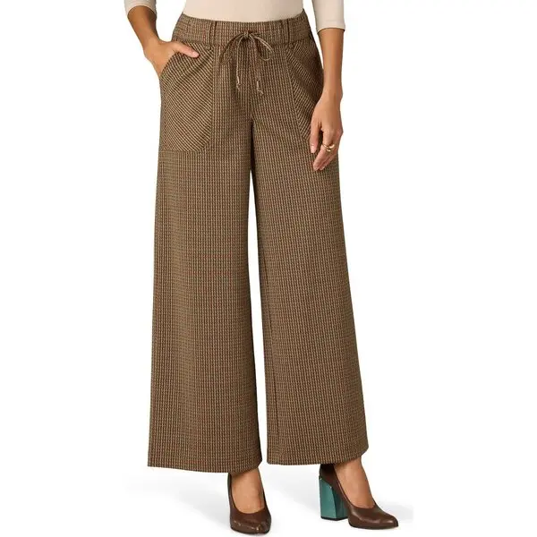 Wit & Wisdom Pull-on Wide Leg Pants - Wheat/red Multi