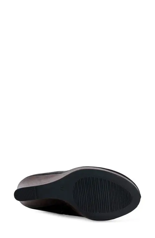 AZALEA WANG Road Faux Leather Platform Wedge Bootie