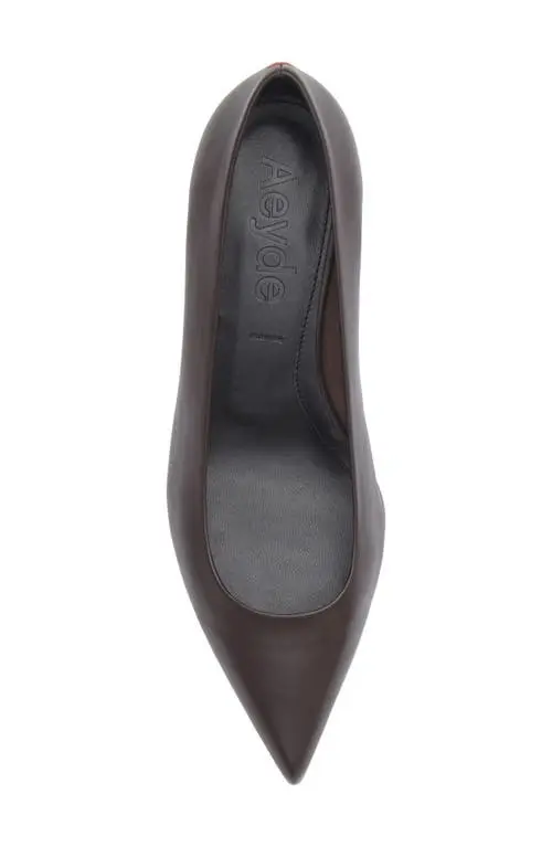 AeydĒ Cari Pointed Toe Kitten Heel Pump - Moka