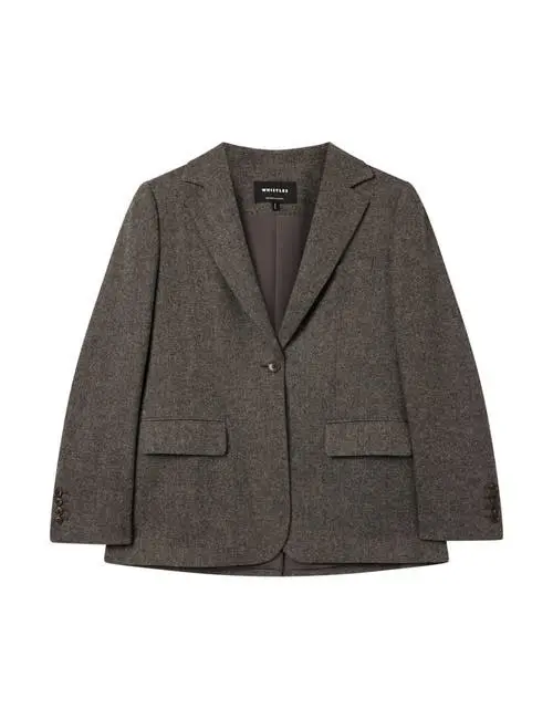 Whistles Herringbone Wool Blazer
