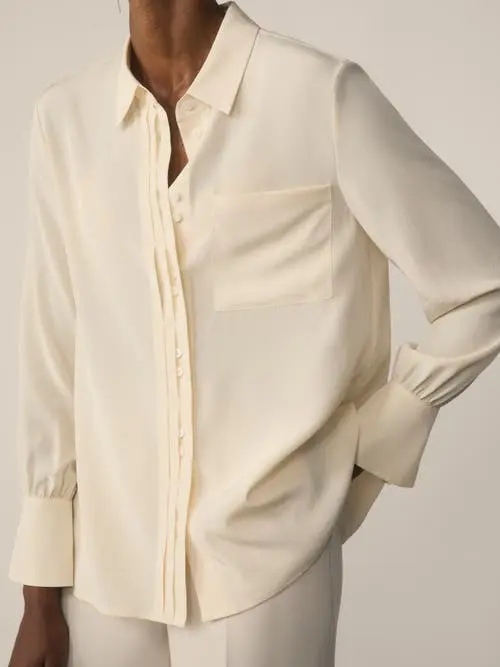 The Fold Corso Silk Shirt - Neutral