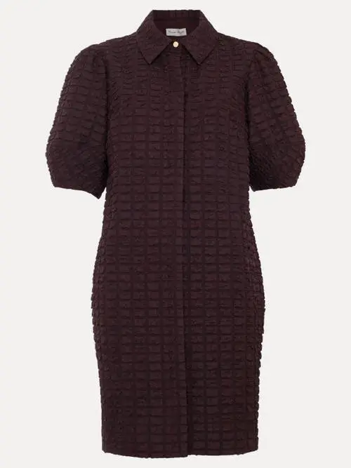 PHASE EIGHT Yasmine Textured Mini Shirt Dress