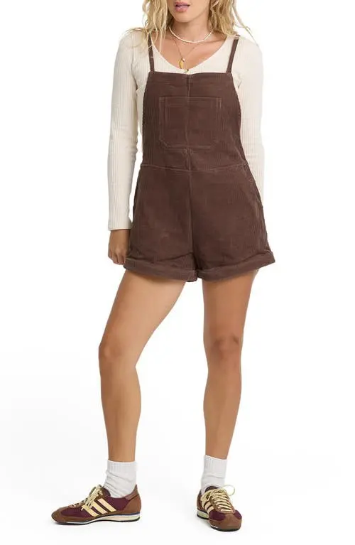 BILLABONG Wild Pursuit Corduroy Overalls - Teak