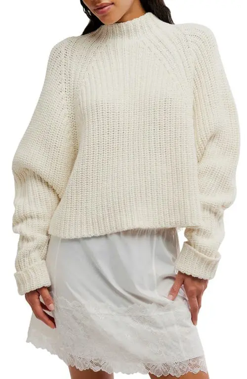 Free People Low Tide Mock Neck Sweater - Marshmellow