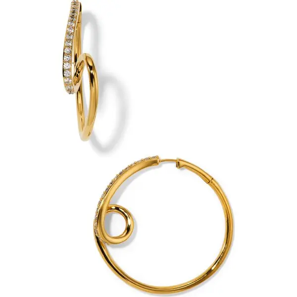 Nadri Muse Pavé Cubic Zirconia Swirl Hoop Earrings - Gold
