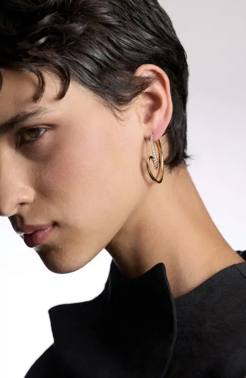 Nadri Muse Pavé Cubic Zirconia Swirl Hoop Earrings