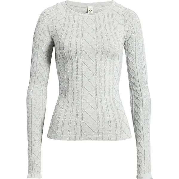 Free People So Soft Seamless Long Sleeve Top - Heather Grey