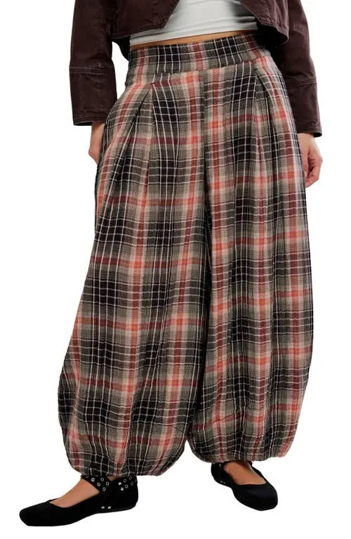 Free People Moonflower Plaid Balloon Pants