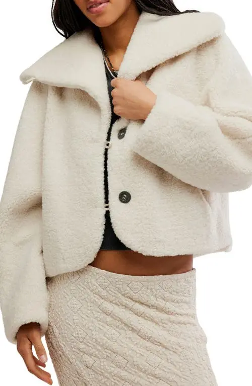 Free People Softest Touch High Pile Fleece Jacket - Tofu