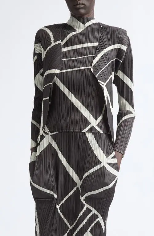 Issey Miyake Fold Line Open Cardigan - Charcoal