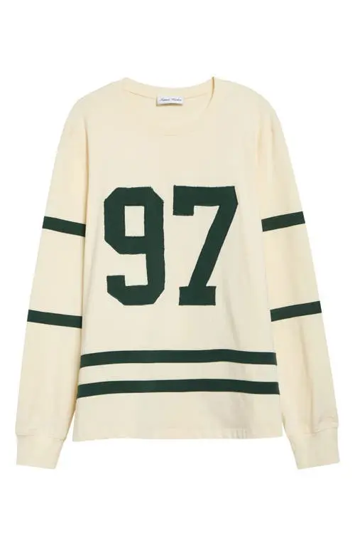TANNER FLETCHER Gender Inclusive Flynn 97 Varsity Long Sleeve T-shirt - Ivory
