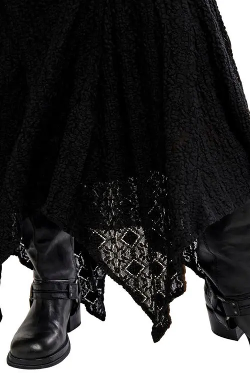 Free People Bella Lace Mermaid Skirt - Black