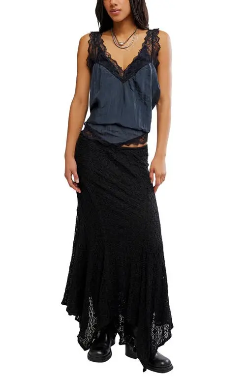 Free People Bella Lace Mermaid Skirt - Black