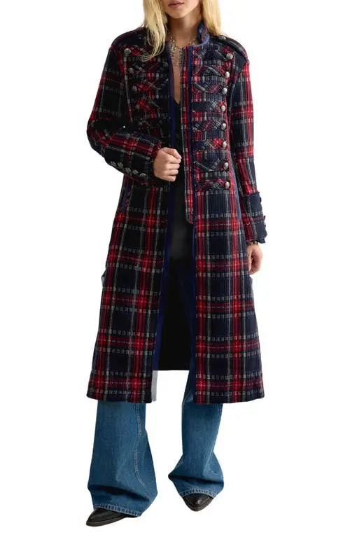 Free People Ace Of Swords Tartan Coat - Dark Combo