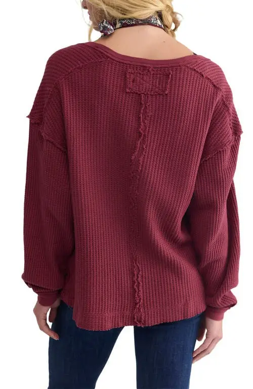 Free People Montreal Henley Thermal Top - Dionysus