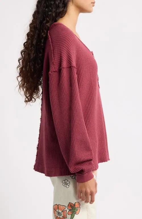 Free People Montreal Henley Thermal Top - Dionysus
