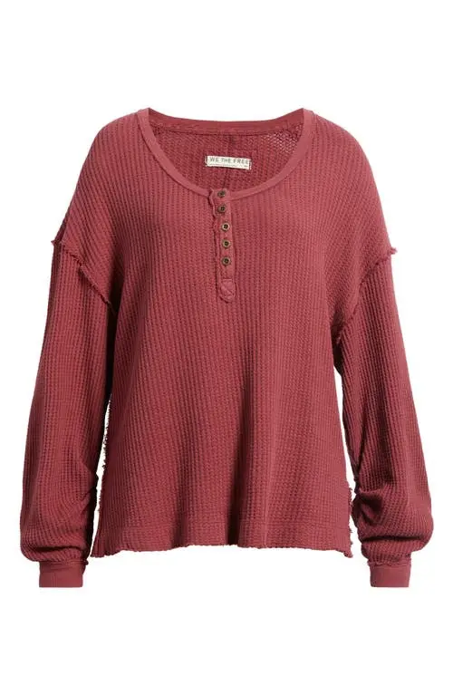 Free People Montreal Henley Thermal Top - Dionysus