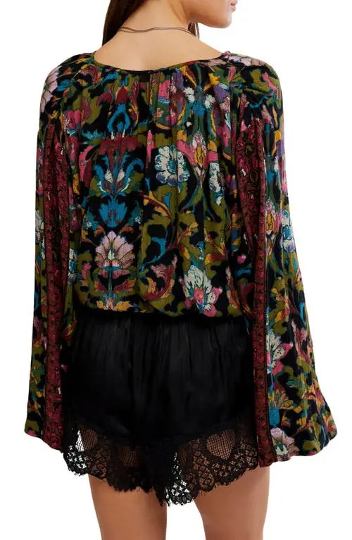 Free People Juliette Printed Top - Black Combo