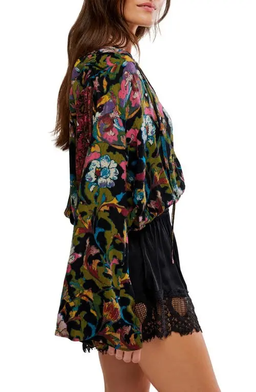 Free People Juliette Printed Top - Black Combo