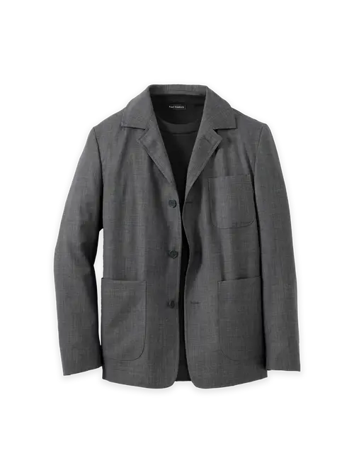 PAUL FREDRICK Wool Shirt Jacket - Charcoal