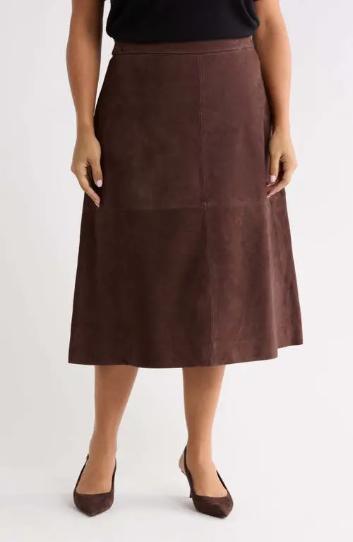 Nordstrom A-line Suede Midi Skirt