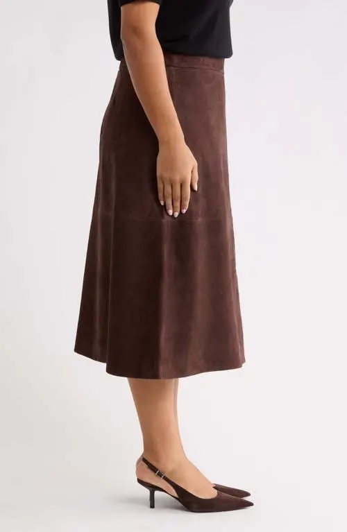 Nordstrom A-line Suede Midi Skirt