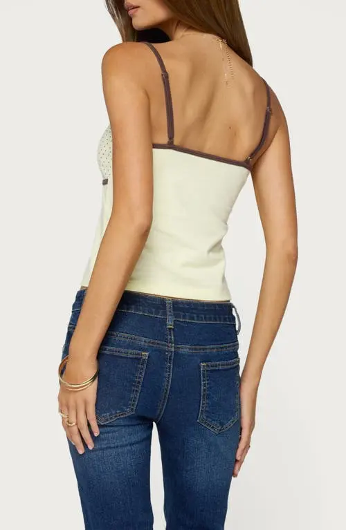 EDIKTED Rhoda Contrast Polka Dot Camisole - Yellow